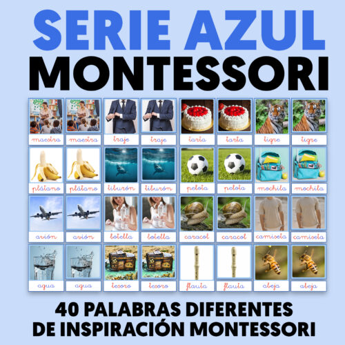 Tarjetas de Lectoescritura | Serie Azul Montessori