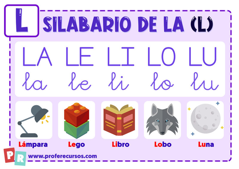 Silabario letra L