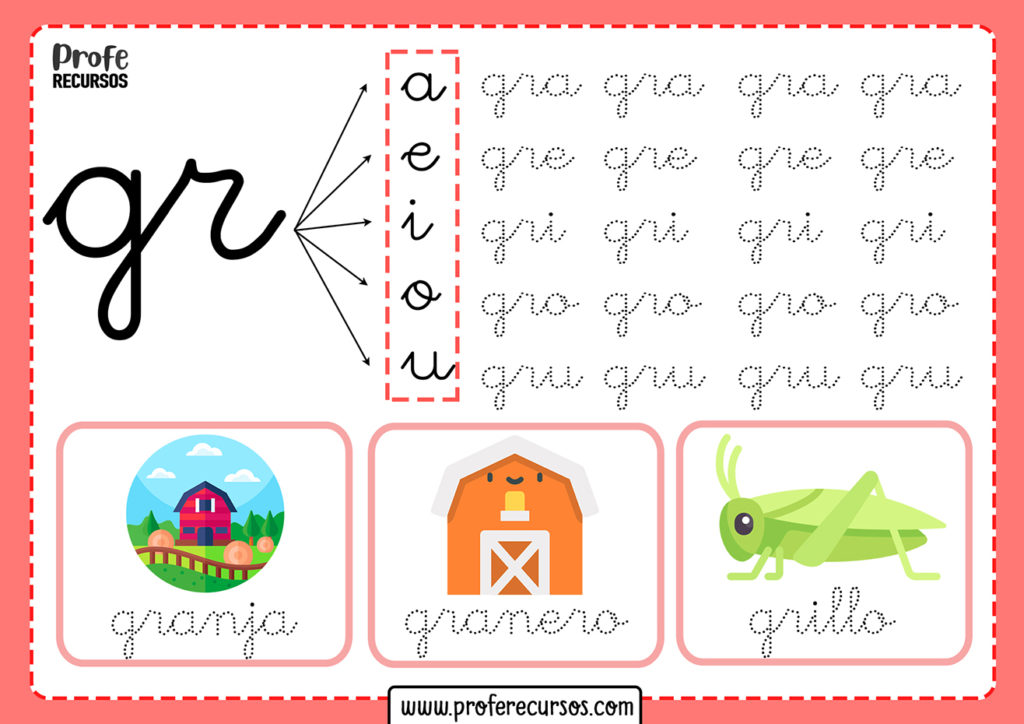 SÍLABAS TRABADAS (GR) Gra Gre Gri Gro Gru | Palabras Trabadas GR