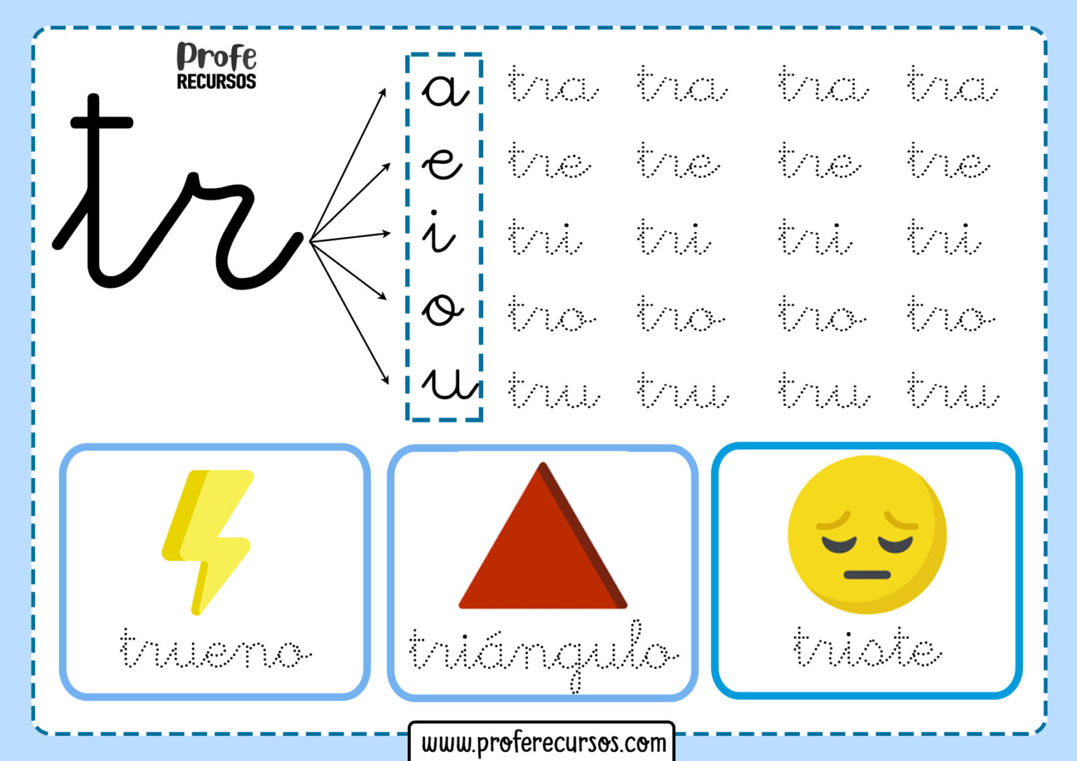 SÍLABAS TRABADAS (TR) Tra Tre Tri Tro Tru | Palabras Trabadas TR