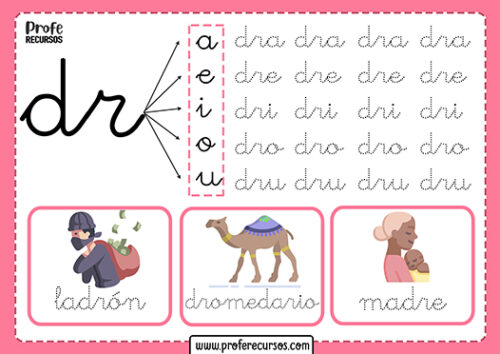 Sílabas Trabadas con (Dr) Dra Dre Dri Dro Dru | Palabras con Dr Sílabas Trabadas con (Dr) Dra Dre Dri Dro Dru | Palabras con Dr