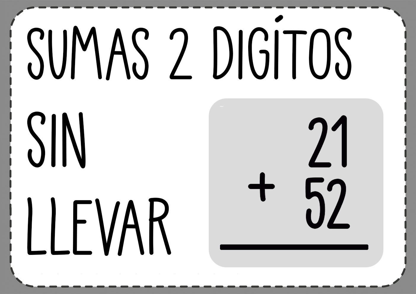 Sumas de 2 digitos sin llevar