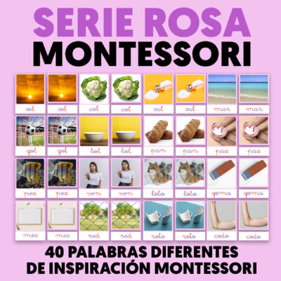 Tarjetas de Lectoescritura | Serie Rosa Montessori