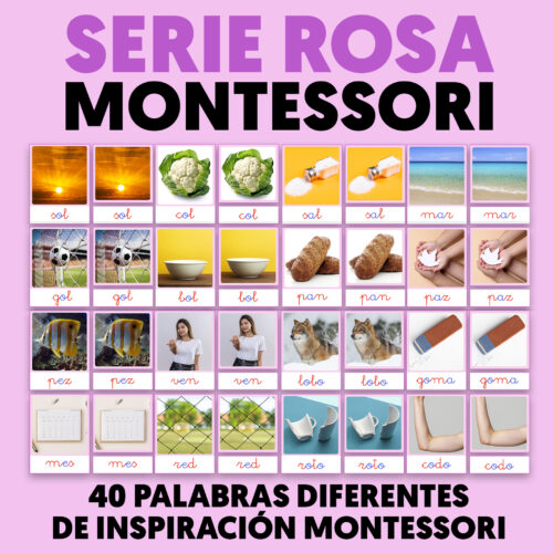 Tarjetas de Lectoescritura | Serie Rosa Montessori