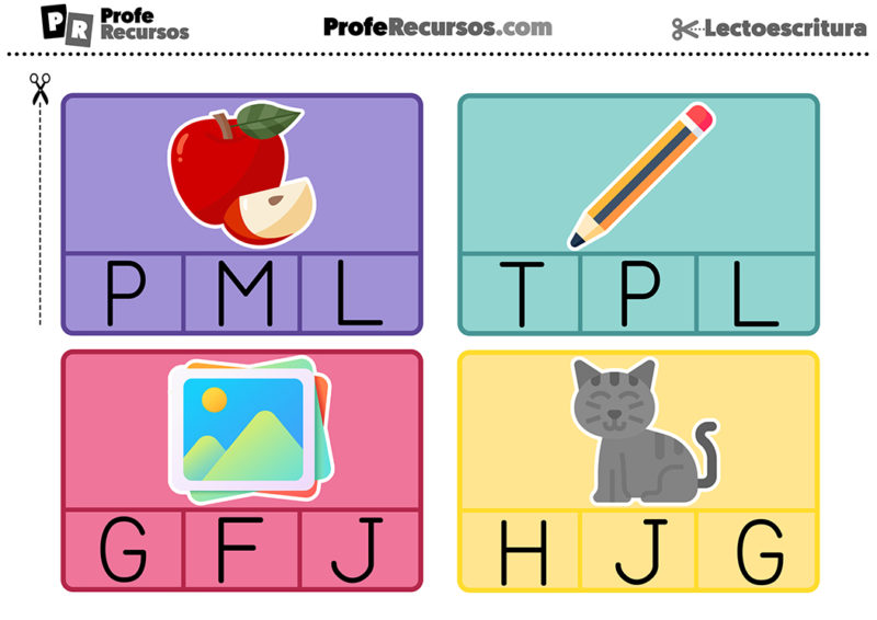 Tarjetas para trabajar la Lectoescritura | Fichas Lectoescritura para Niños