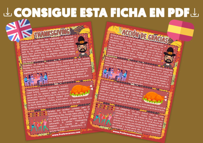Actividades para Acción de Gracias (ESP e INGLÉS) PACK COMPLETO