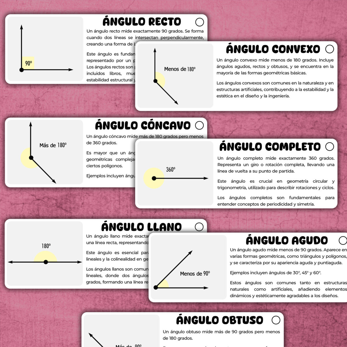 Tipos de Angulos (Llavero Imprimible)