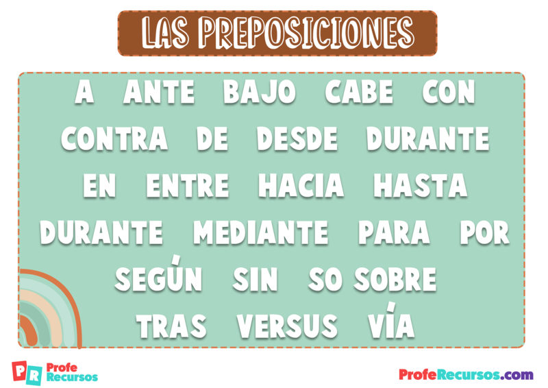 Tipos de preposiciones