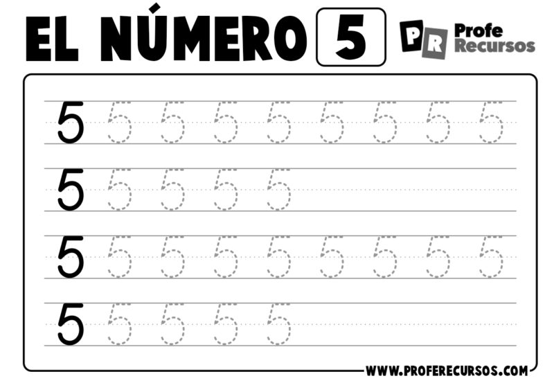 Fichas para Trazar los Números | Trazado de Números para Primaria