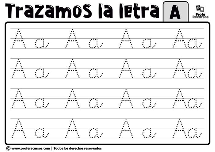 Fichas para trazar letras | TRAZAR las Letras del Abecedario