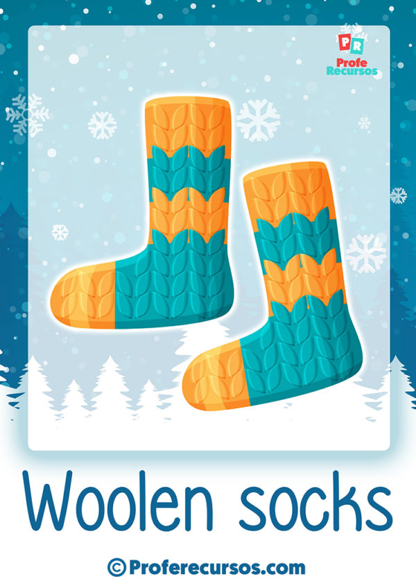 Winter Clothes Flashcards Collection for Primary Kids