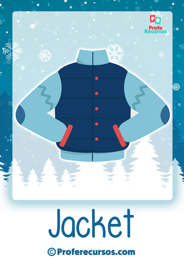 Winter Clothes Flashcards Collection for Primary Kids