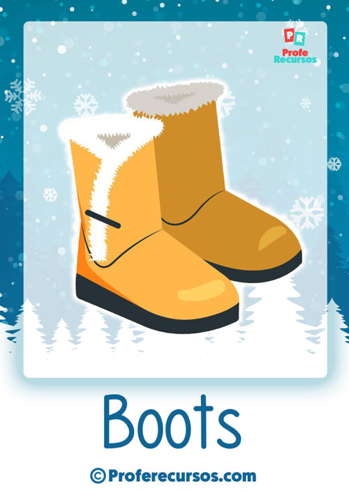 Winter Clothes Flashcards Collection for Primary Kids