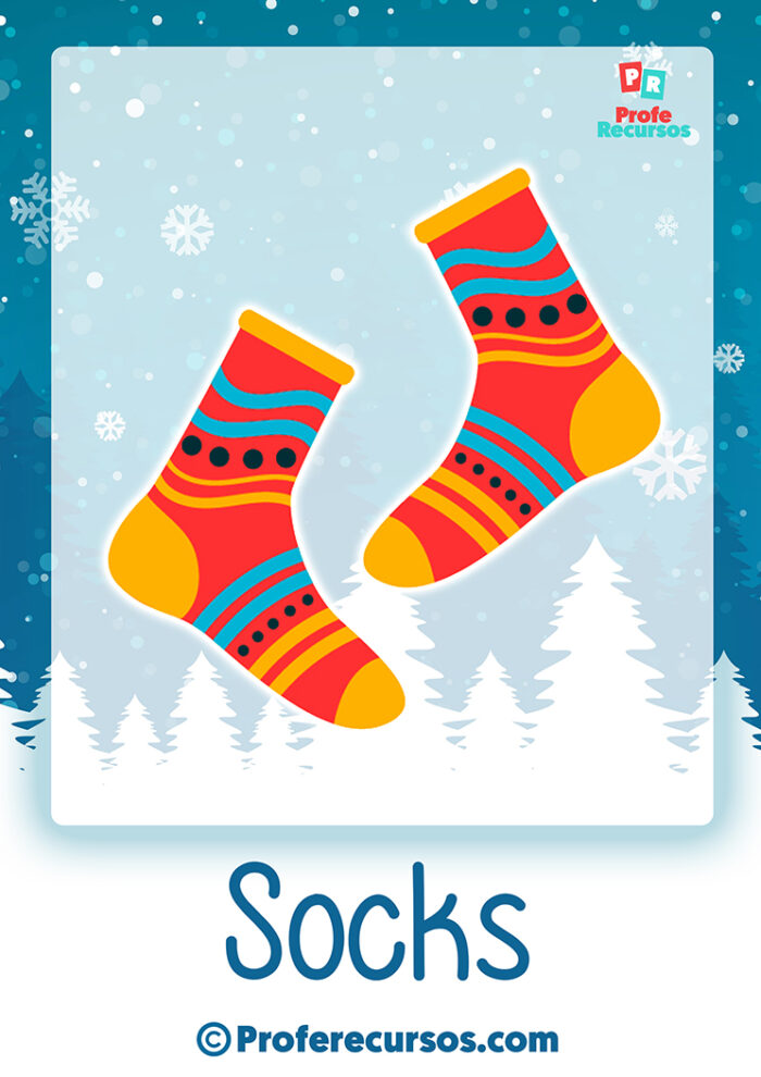 Winter Clothes Flashcards Collection for Primary Kids