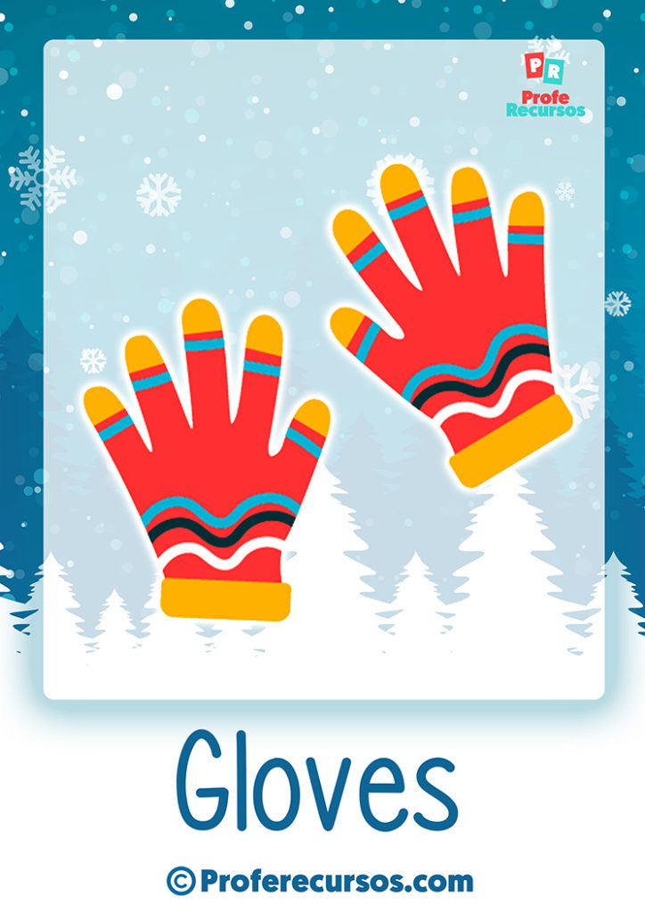 Winter Clothes Flashcards Collection for Primary Kids