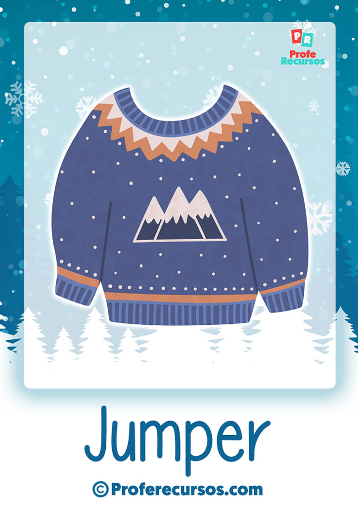 Winter flashcards for children