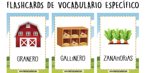 Vocabulario Animales de la Granja (Flashcards)