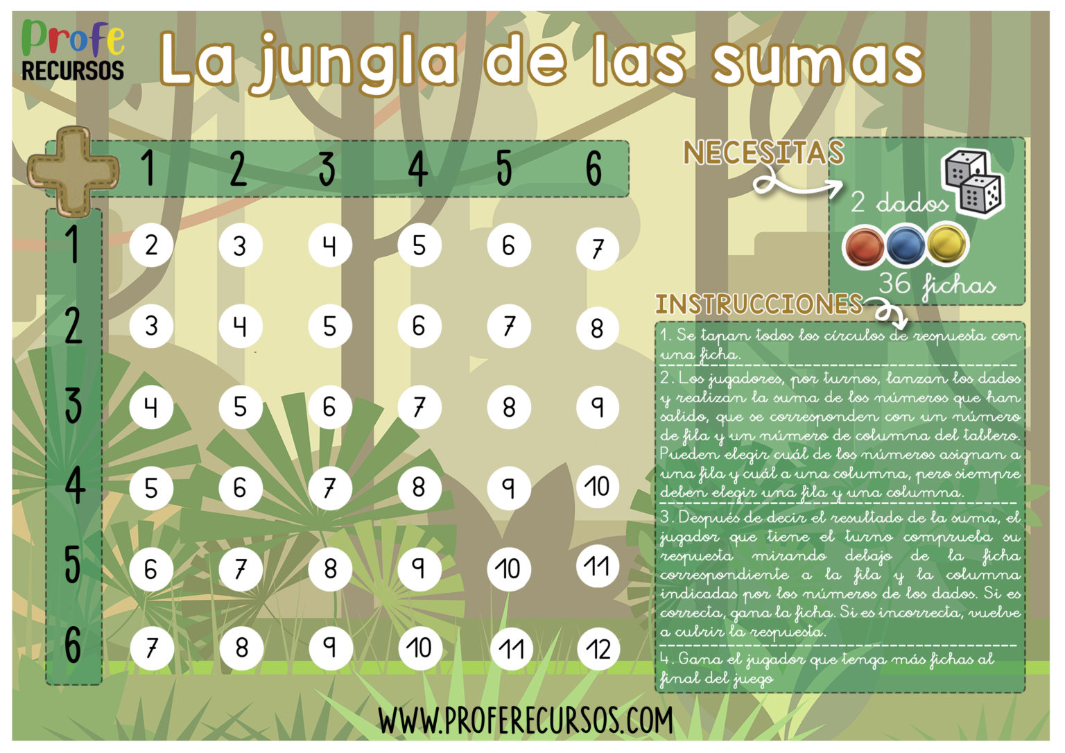 Juego de mates de sumas