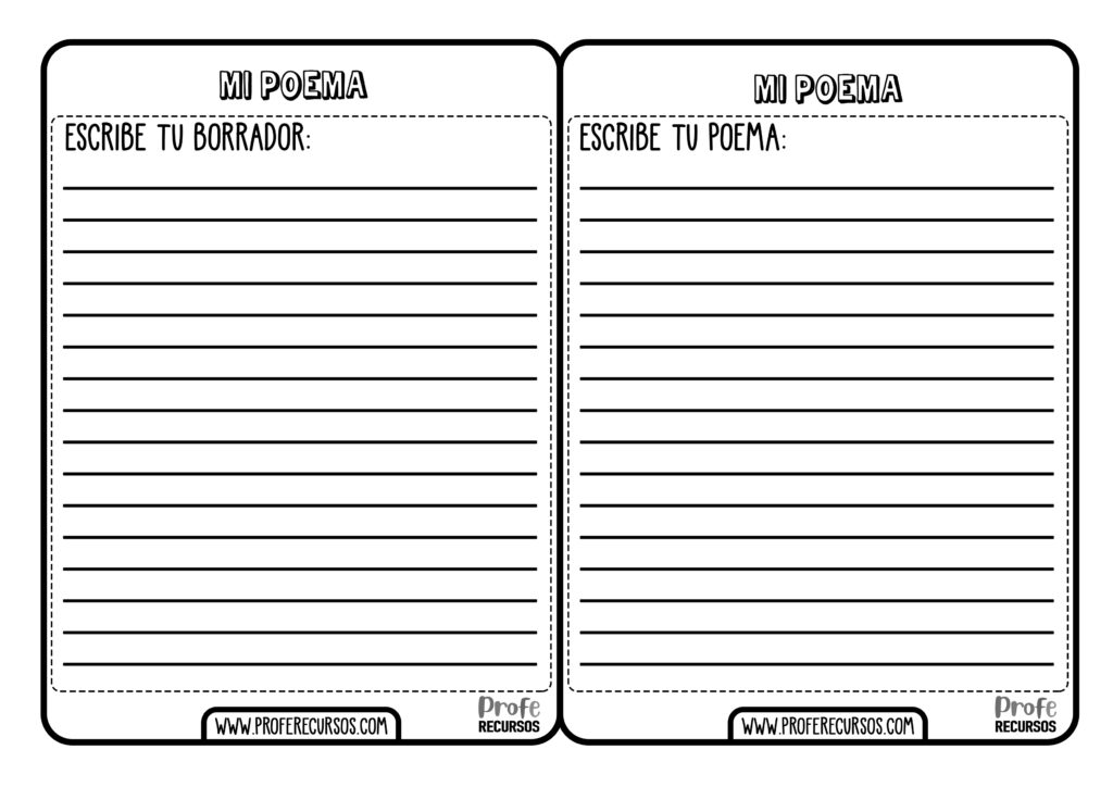 Lapbook de escritura creativa para trabajar la creación de un poema