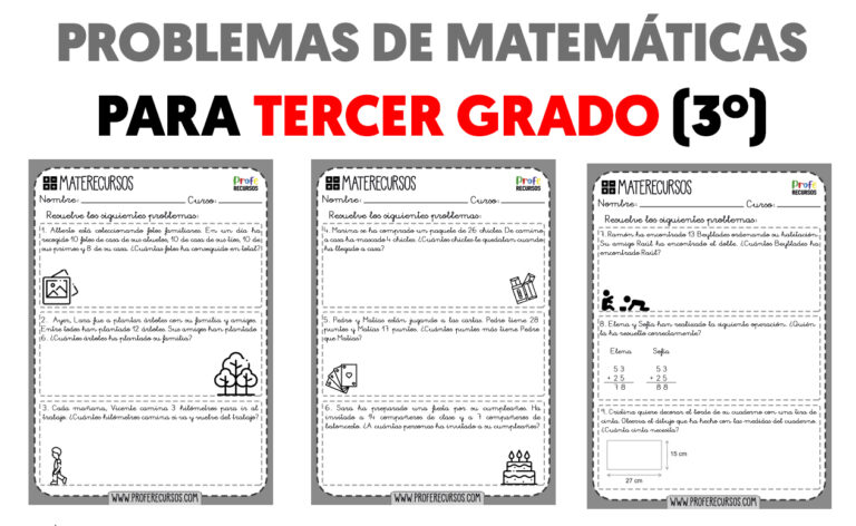 Problemas de Matemáticas para 3º (TERCER GRADO)