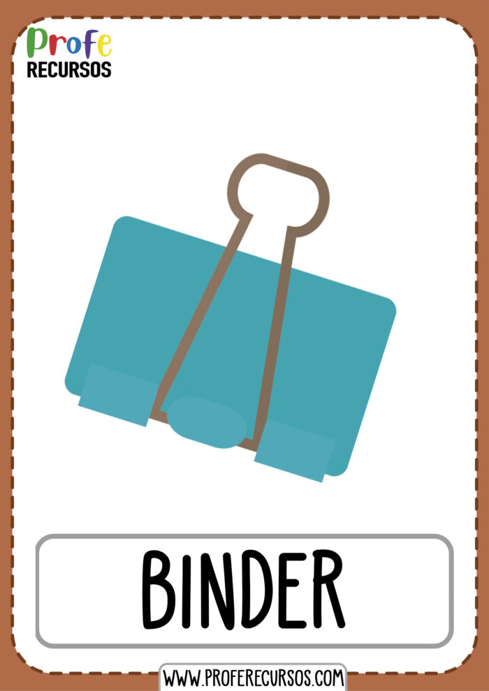 Tarjetas de vocabulario para practicar los objetos del aula