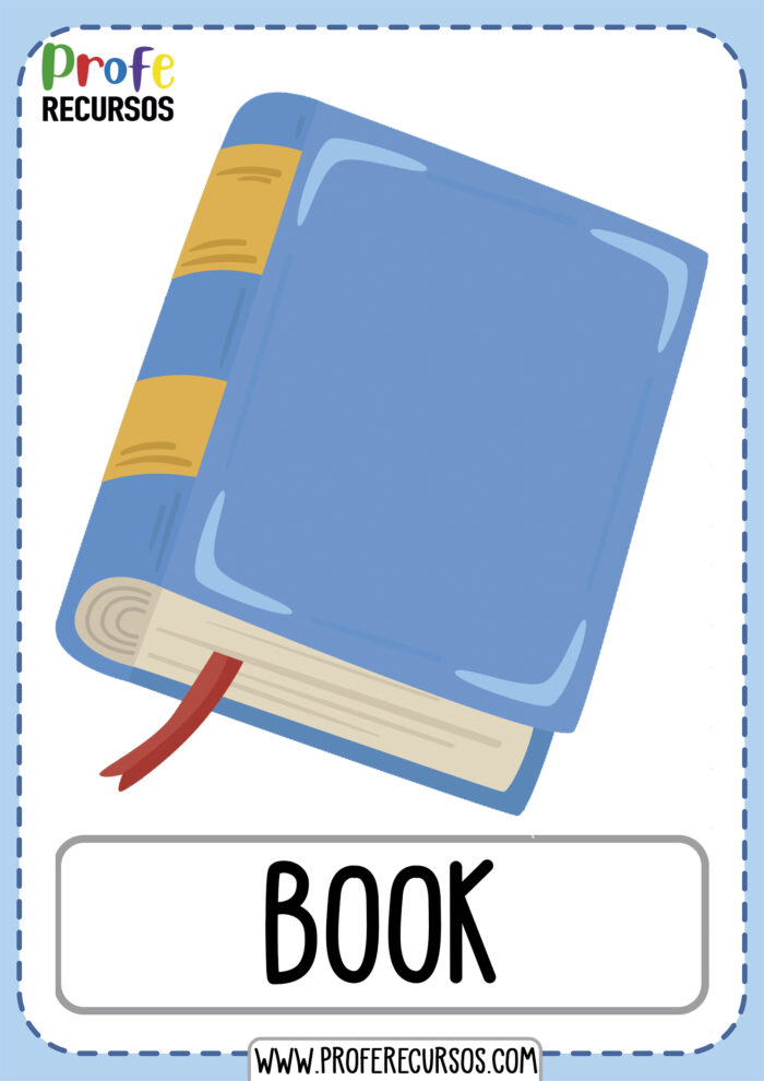 Tarjetas de vocabulario para practicar los objetos del aula