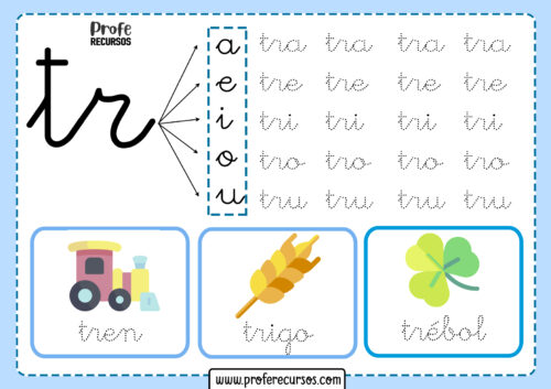 SÍLABAS TRABADAS (TR) Tra Tre Tri Tro Tru | Palabras Trabadas TR
