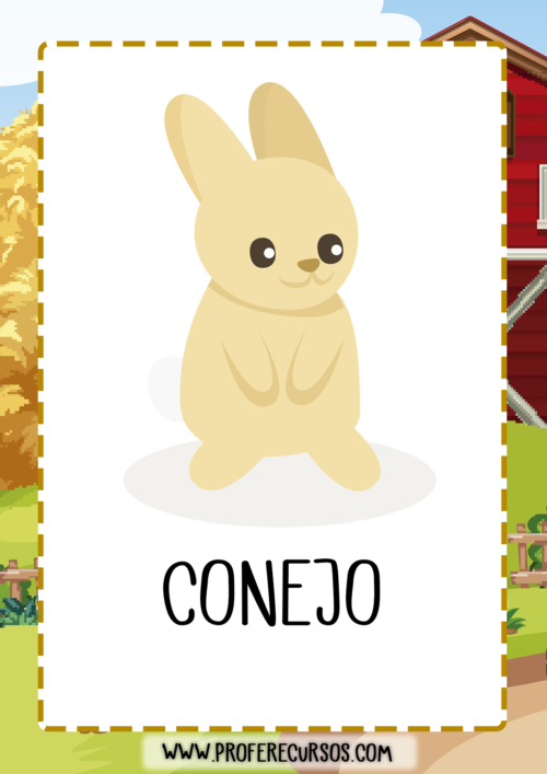 Vocabulario Animales de la Granja (Flashcards)